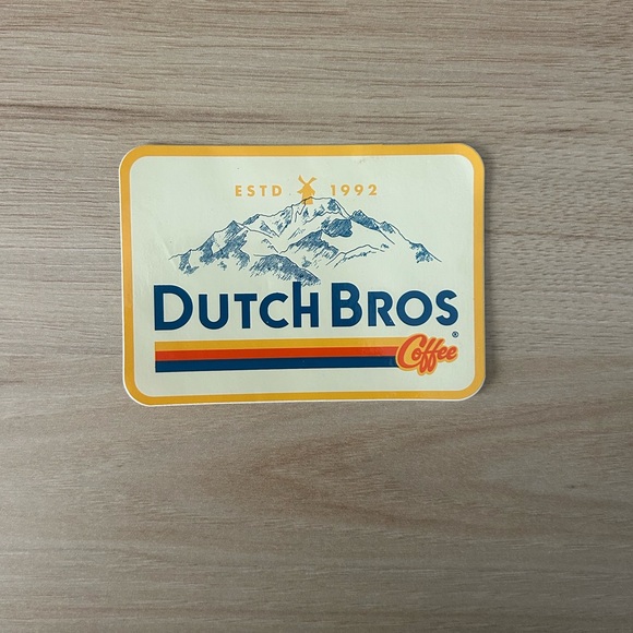 Dutch Bros | Design | Dutch Bros Sticker With Blue And Yellow Design ...